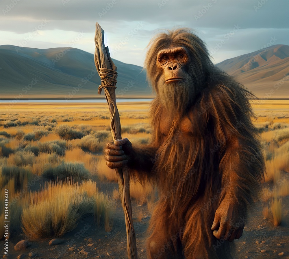 Prehistory, Prehistory, Portrait of an Australopithecus in the ...