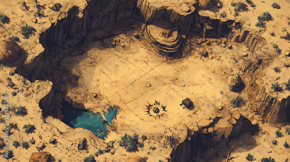 Dnd battlemap mirage desert - detailed desert battlemap illustration ...