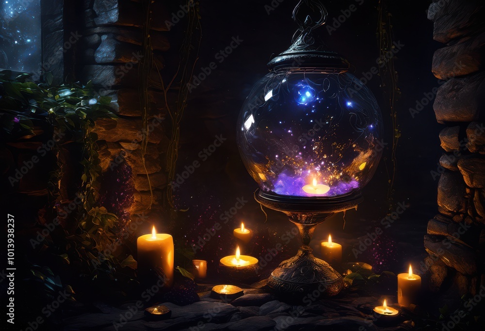 enigmatic floating beverage casting spell mysterious dark atmosphere ...