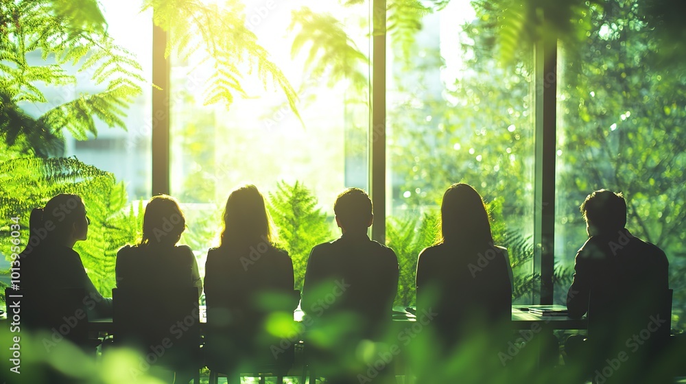 Group, boardroom and business meeting in an office for collaboration ...