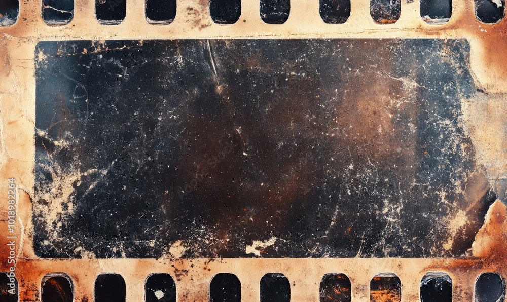 Dusty scratched and scanned old film texture with cracks; dirty grunge ...