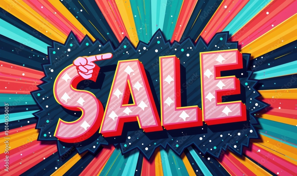 Vibrant and eye-catching "SALE" graphic with dynamic rays, perfect for ...