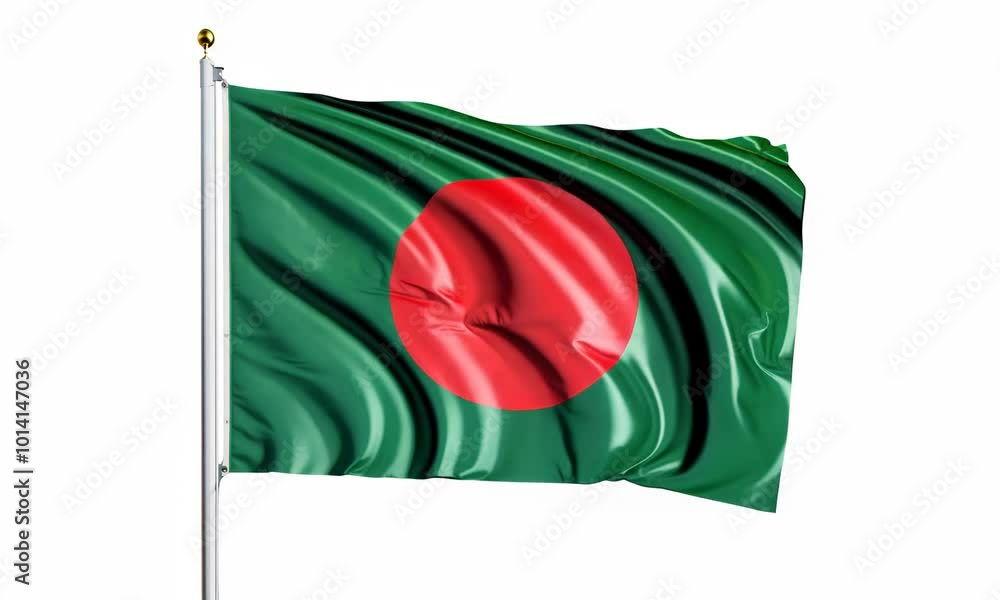 flag of Bangladesh with its green background and red circle against ...