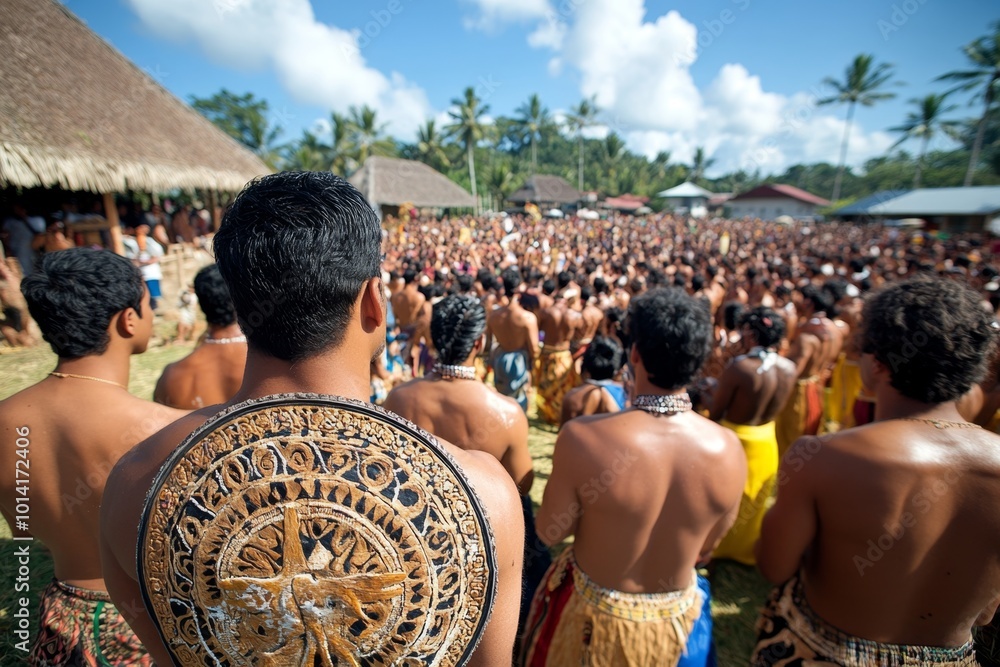 Realistic depiction of a rural festival with traditional dances, where ...