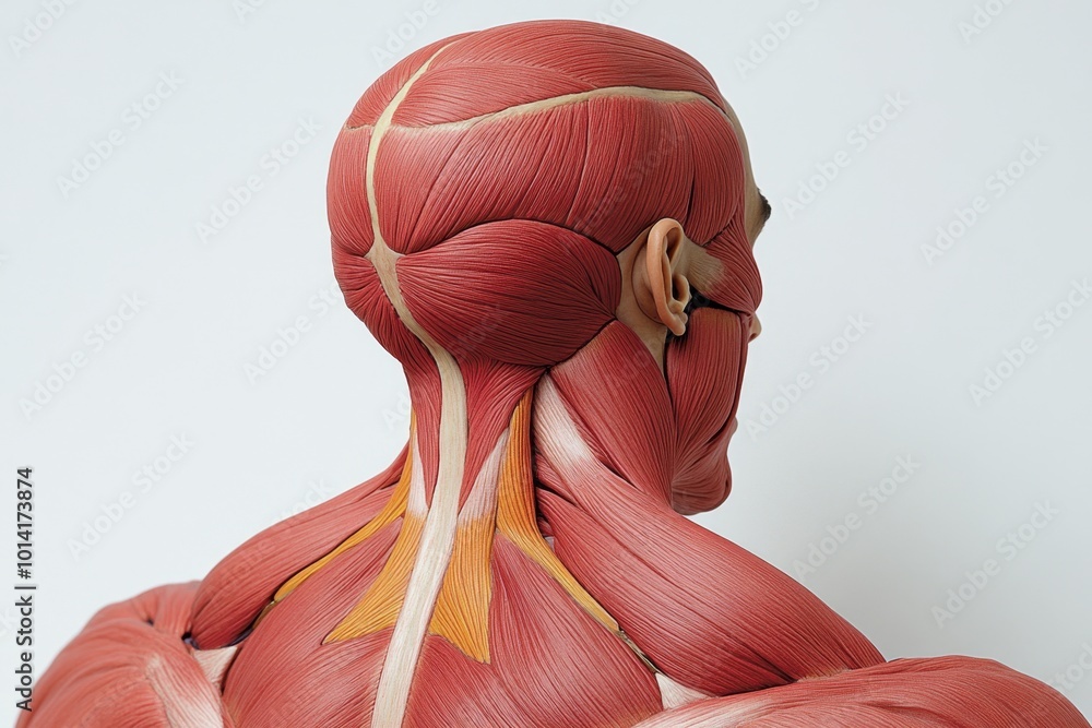 Skeletal muscles of the human upper back, showing the rhomboids ...
