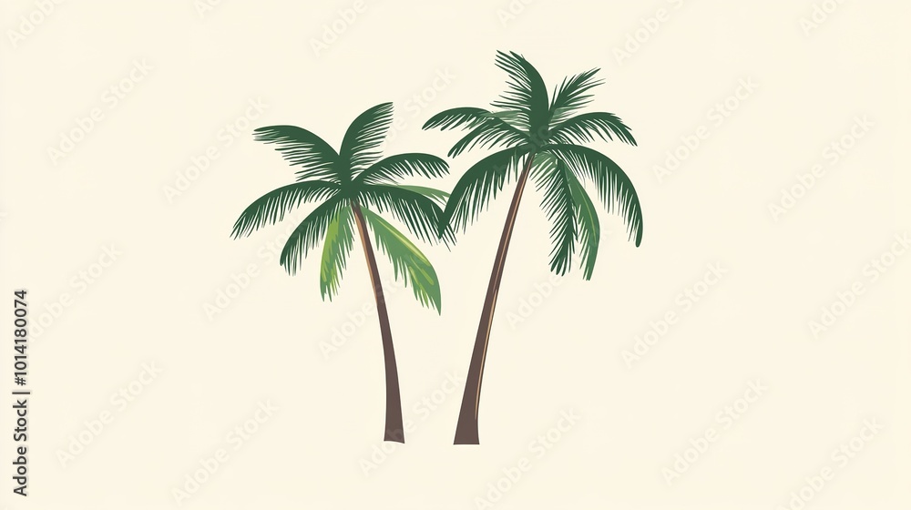 ภาพประกอบสต็อก Versatile tree illustration featuring palm tree, family ...
