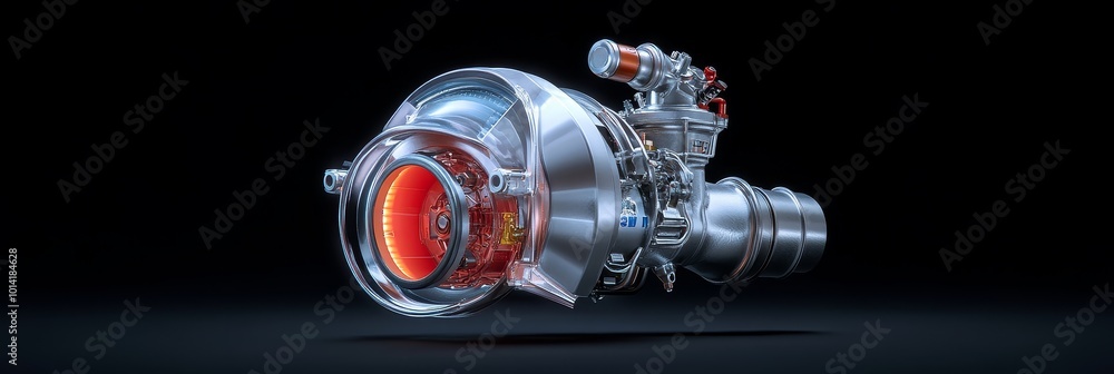 A powerful turbocharger designed to increase engine performance ...