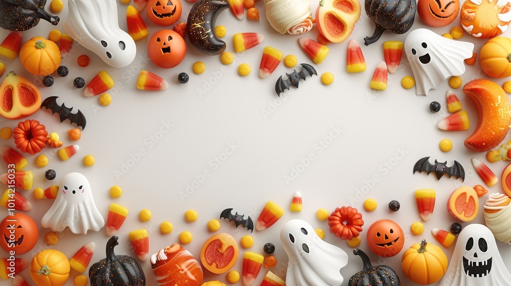 A fun and playful Halloween-themed digital menu insert with a white ...