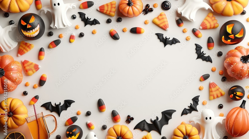 A fun and playful Halloween-themed digital menu insert with a white ...