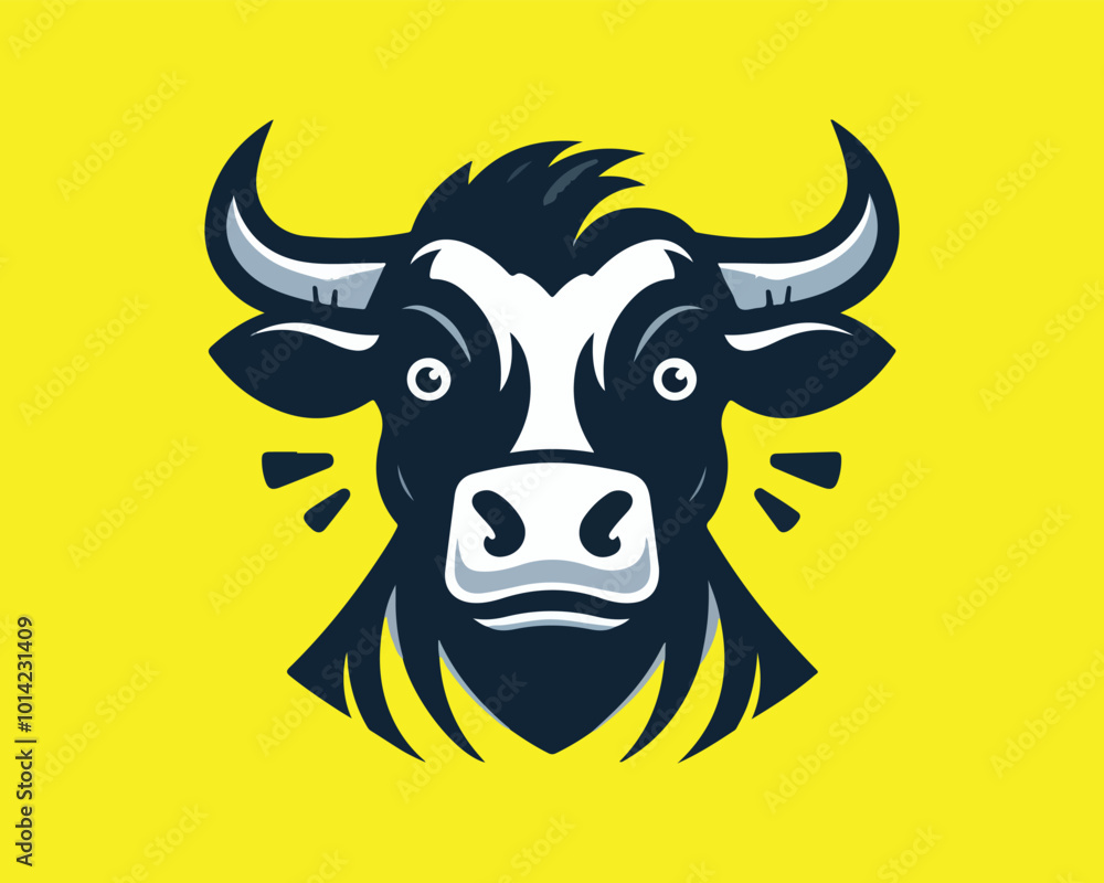 Cow logo vector. Colorful cow head logo. Animal farm. Cow icon. Dairy ...