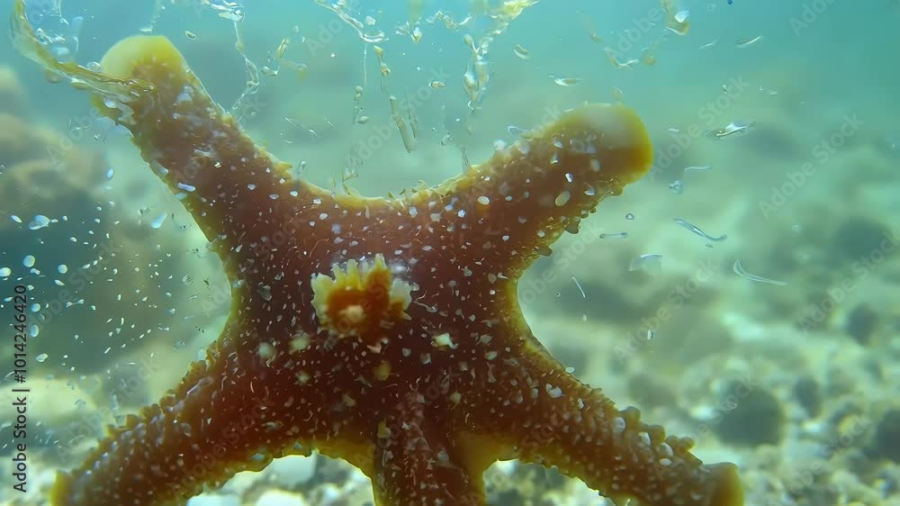 detailed closeup reveals vascular system ofstarfish unique adaptation ...