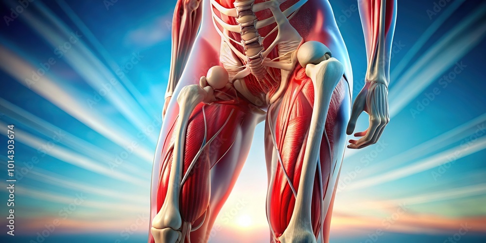 Detailed Translucent 3D Model of Human Skeleton Knee Joint with ...