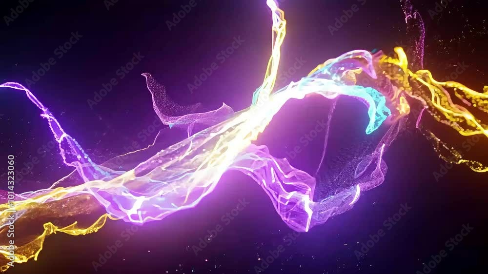 magical fluid animation glowing particles sparkling particle trail ...