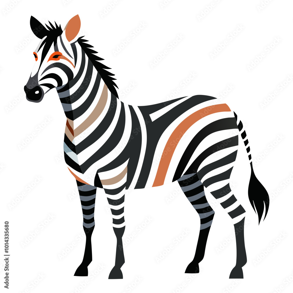 Striped Zebra Illustration: A stylish and modern illustration of a ...