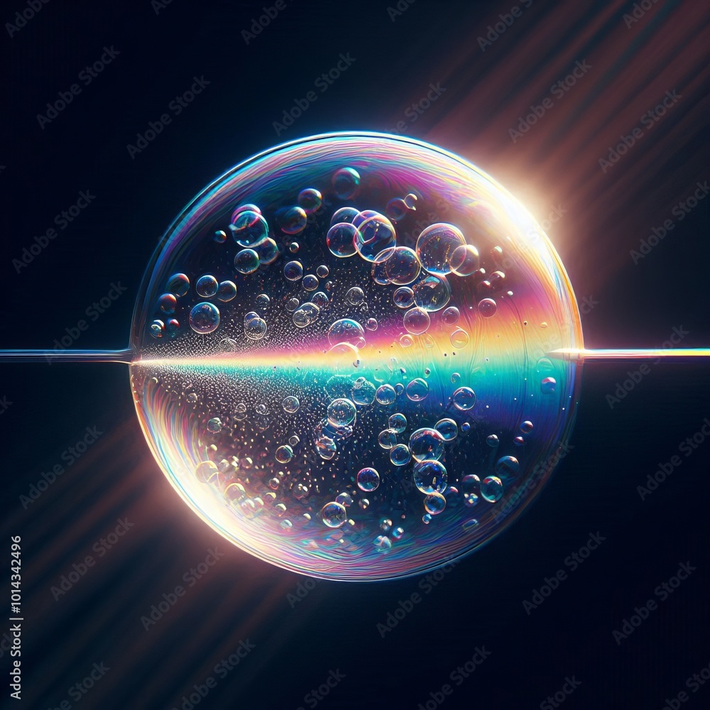 Bubble Prism White light splitting into a spectrum as it passes Stock ...