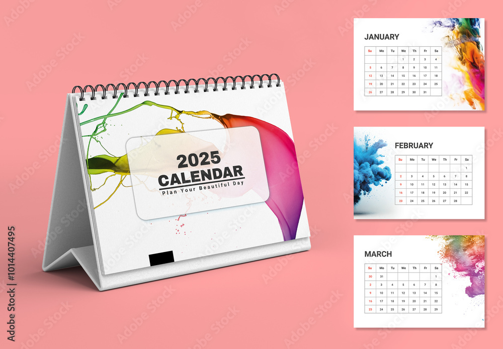 Minimal Colorful Calendar Layout Stock Template | Adobe Stock
