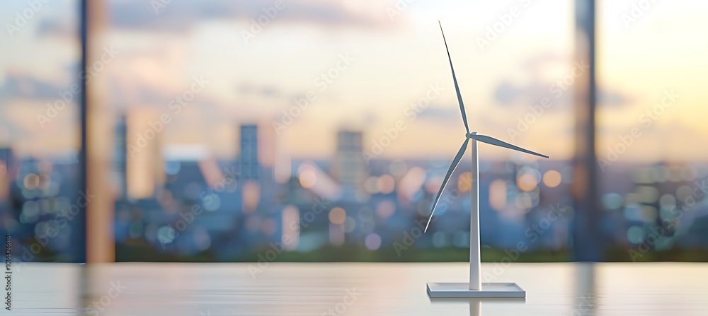 Innovative Windmill Turbine Prototype Model Positioned on a Table ...