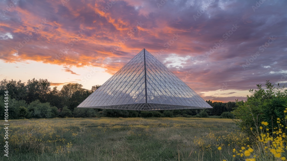 This stunning image captures the futuristic beauty of a pyramid-shaped ...