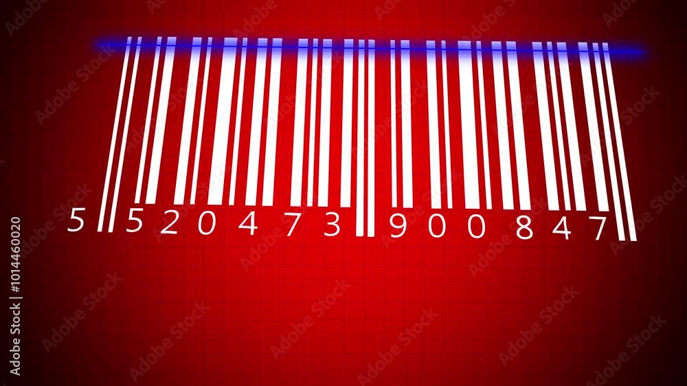 Barcode scanner. Barcode chaos. Animated background. Futuristic ...