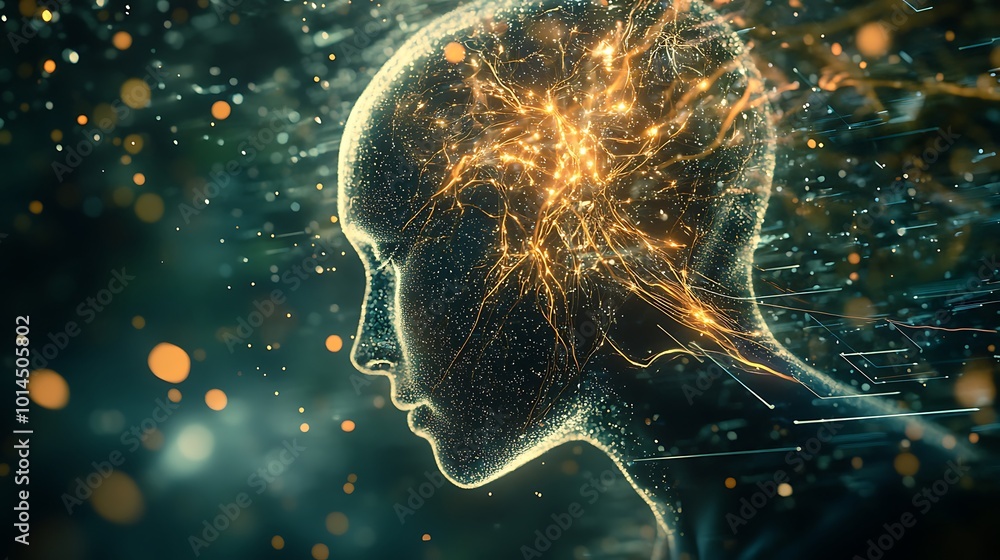 Mesmerizing abstract visualization of a human brain and its vibrant ... Mesmerizing abstract visualization of a human brain and its vibrant ...