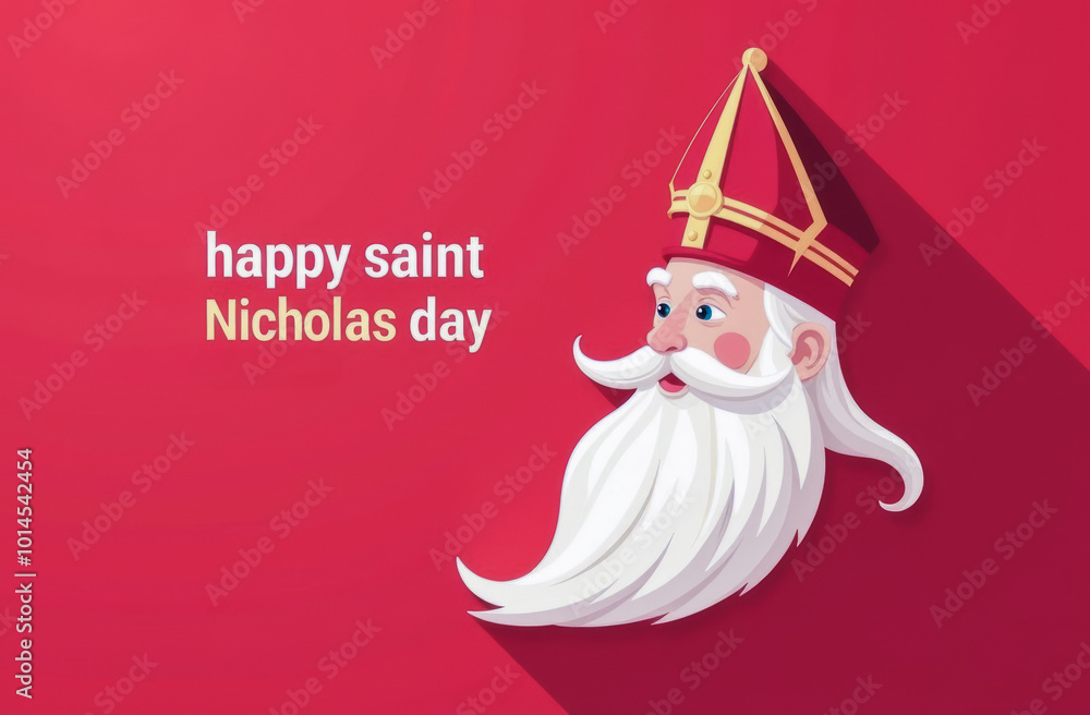 Cheerful Illustration of Saint Nicholas in Festive Colors for ...