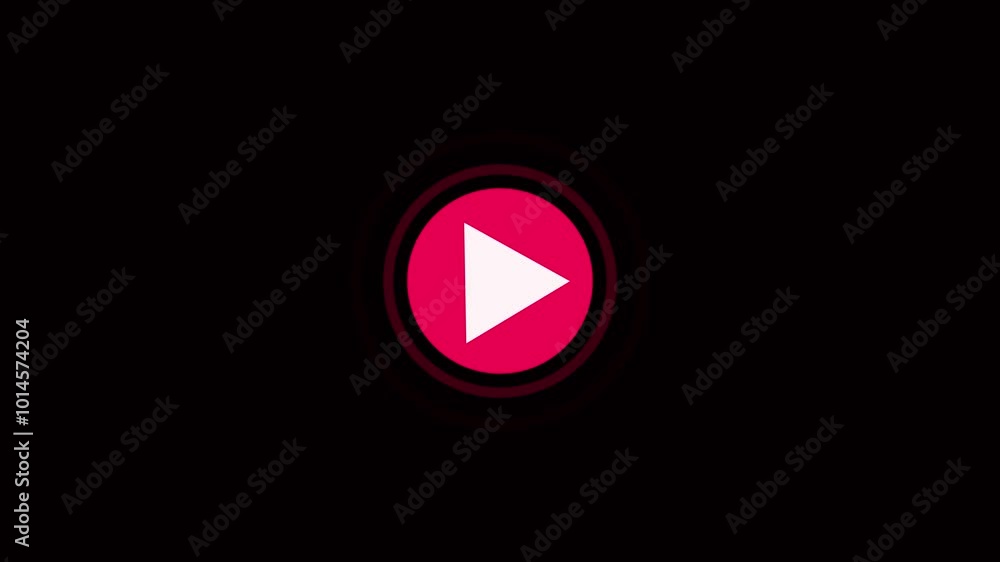 Video, audio neon play button icon animation. glowing play button animation. Press to play ...