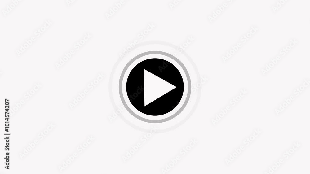 Video, audio neon play button icon animation. glowing play button ...
