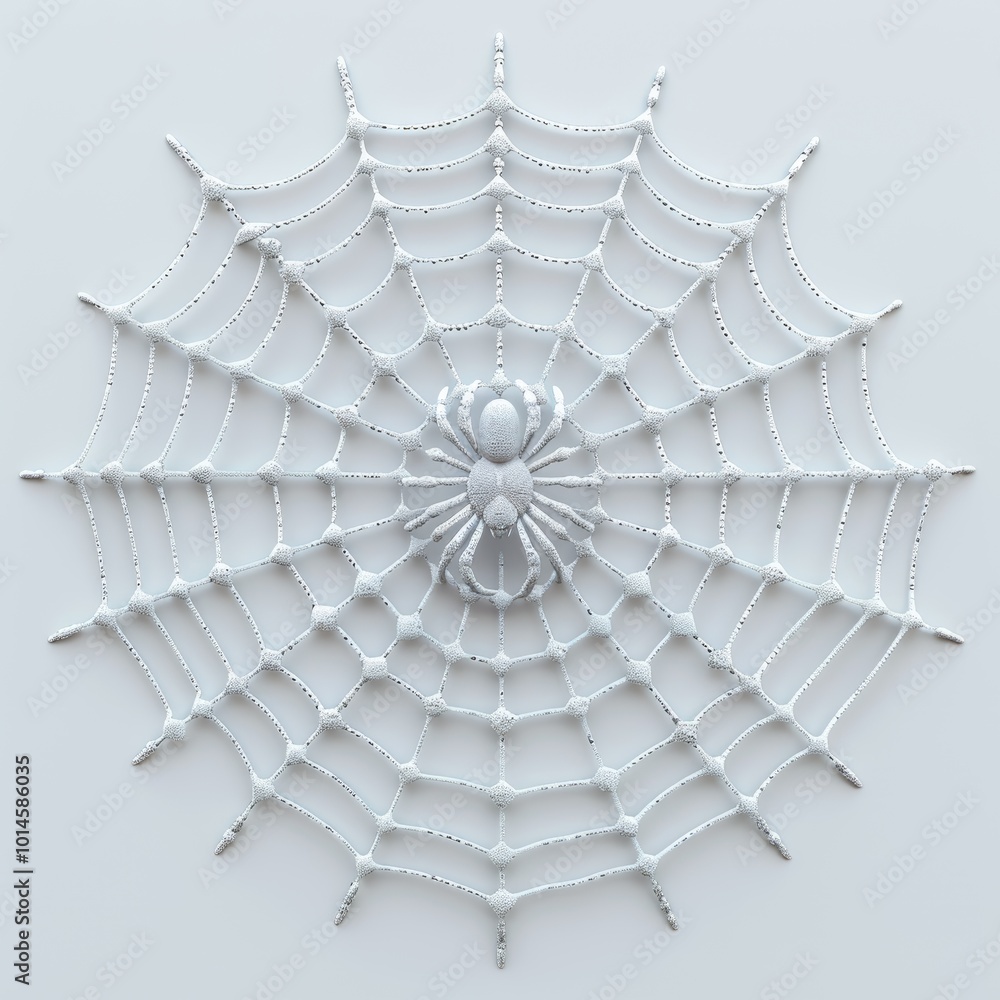 Realistic 3D Spider in a Detailed Web Stock Illustration | Adobe Stock