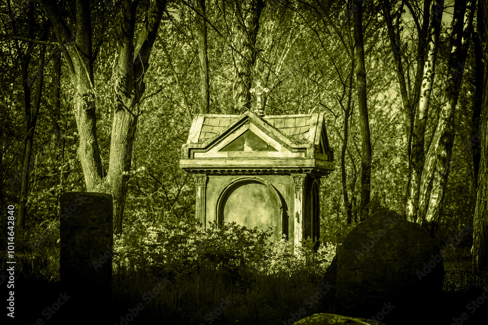 Poster Old stone crosses and crypt at the ancient cemetery – Wall Art ...