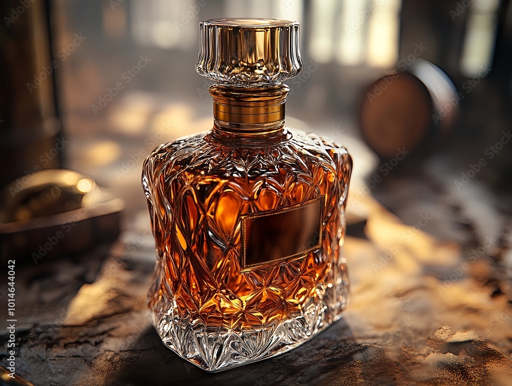 The luxurious Bourbon Mirage cognac bottle features a swirling heat ...