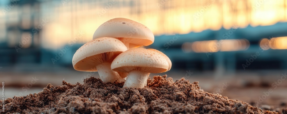 Mushrooms farm using mycelium culture techniques to propagate healthy ...