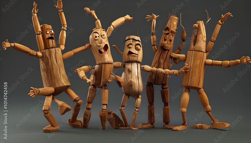 characters could move and pose like wooden puppets, with exaggerated ...