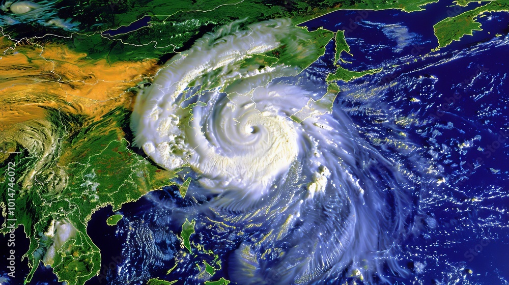 Severe tropical storm the intense dynamics of a super typhoon over the ...