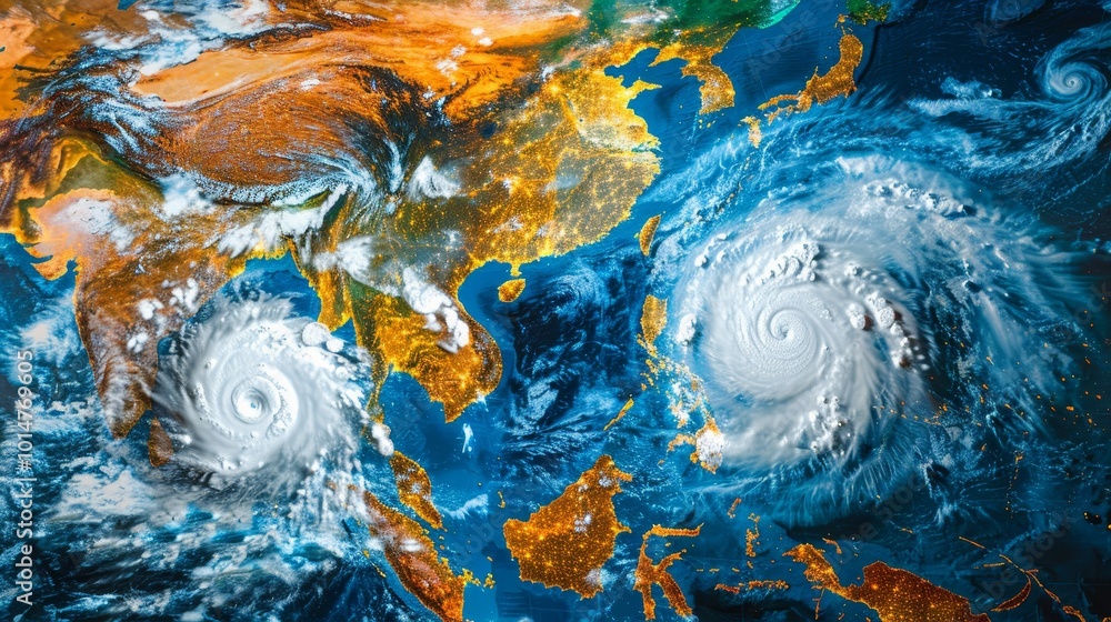 Super typhoon over the ocean an intense display of severe tropical ...