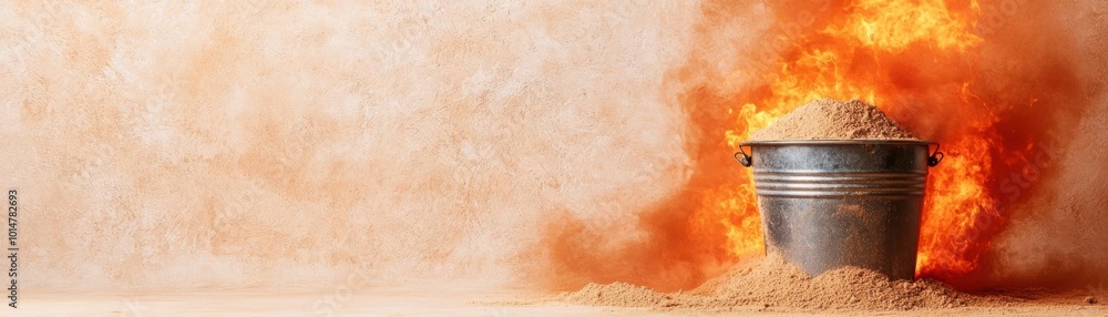 Fire extinguishing with fire buckets filled with sand for Class D fires ...