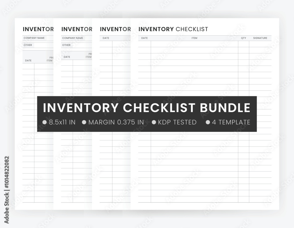 Editable Inventory Checklist Template | Printable Inventory Tracker ...