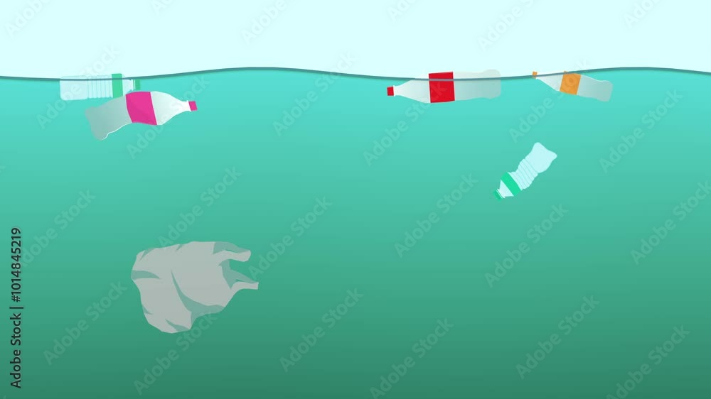 Oceans polluted with plastic bottles and other non biodegradable waste ...
