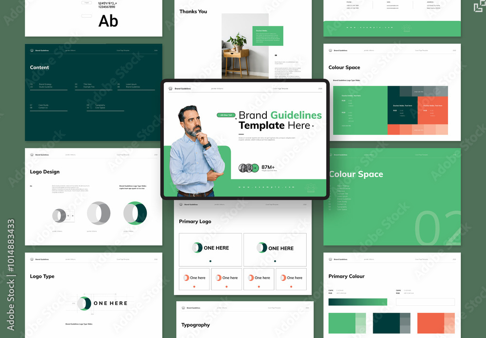 Minimal Brand Guidelines Layout Stock Template | Adobe Stock