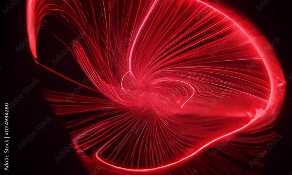 Red glow light rays with time warp on rotate and zoom in effect ...