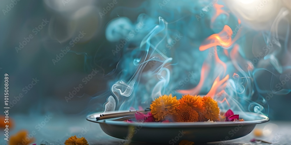 El fondo de la ilustración india de Homa Fire Stock Illustration ...