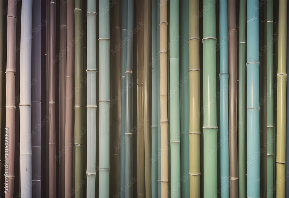 Colorful bamboo poles creating a modern and natural background for ...