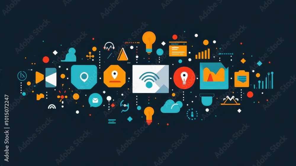 Flat design showing a digital marketing funnel with stages like ...