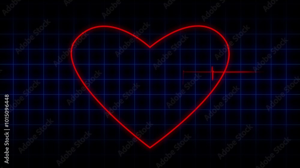 Heart Rhythm love Background. Heartbeat monitor EKG line monitor shows ...