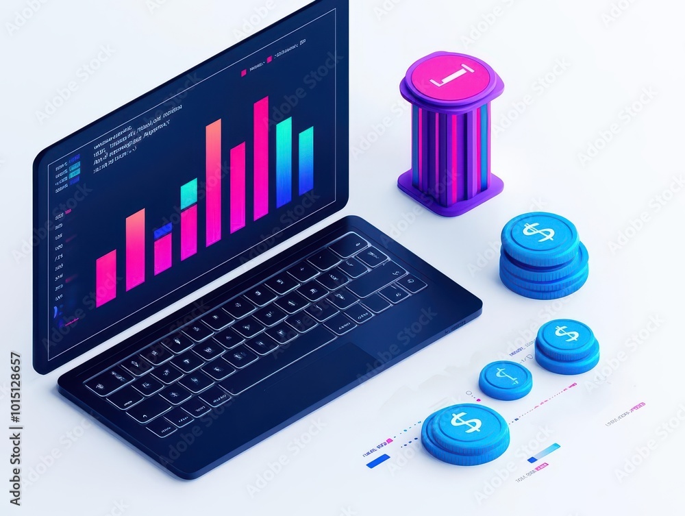 Digital bank platform visualizing loan data with dynamic graphs, loan ...
