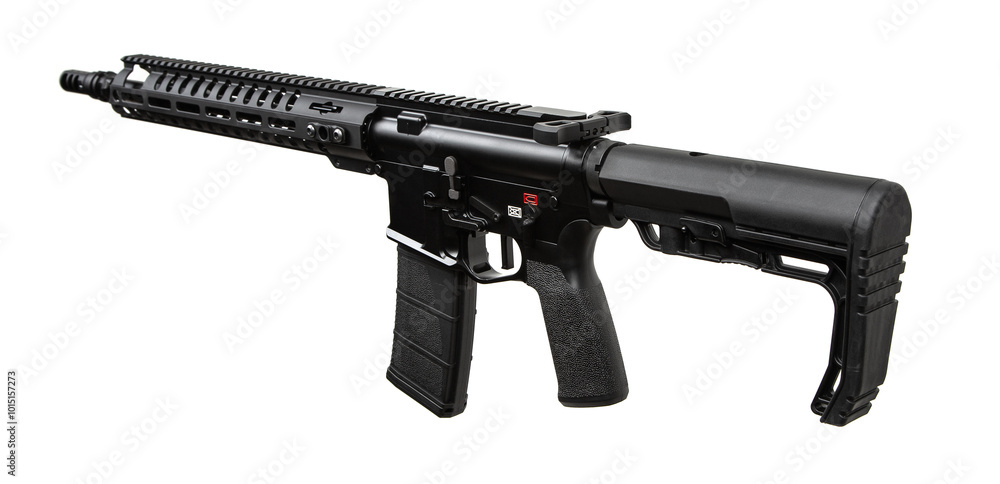 Modern automatic rifle isolated on white background. Weapons for police ...