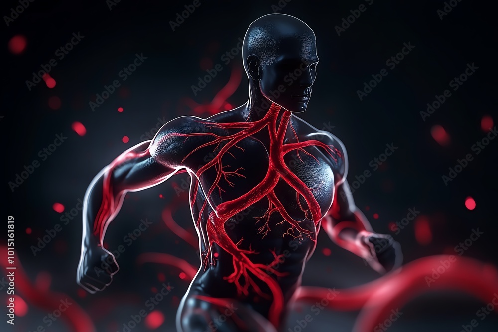 Human circulatory system during exercise, showing how blood flow ...