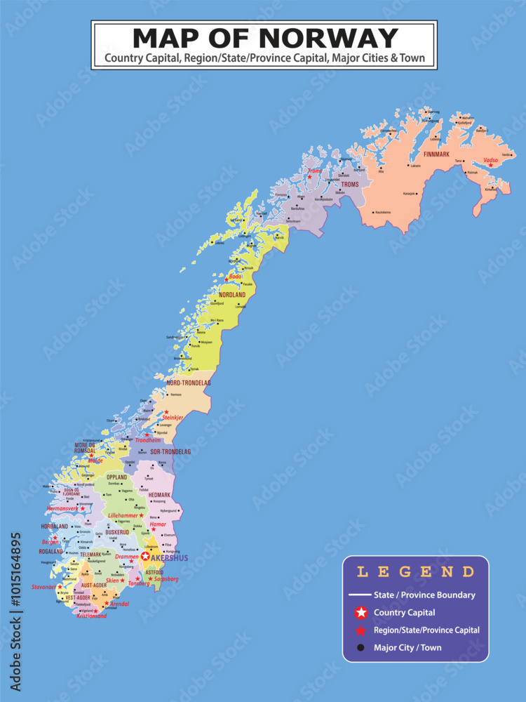 European Country Geography Political map. Political map of country with ...