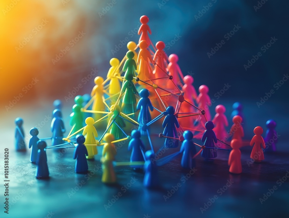 Rainbow Pyramid of Connection: A vibrant, colorful pyramid of ...