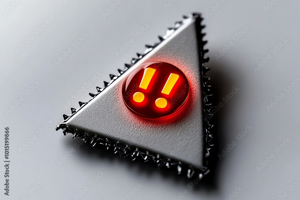 Minimalist depiction of a phishing link, with an exclamation mark and ...