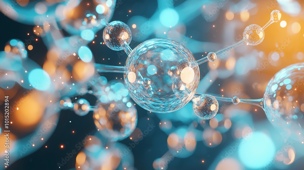 Molecules shifting from solid, liquid, and gas forms, showing the ...